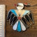Thunder Bird Brooch, Pin, Silver and Turquoise, MOP, Onyx and Coral - Etsy