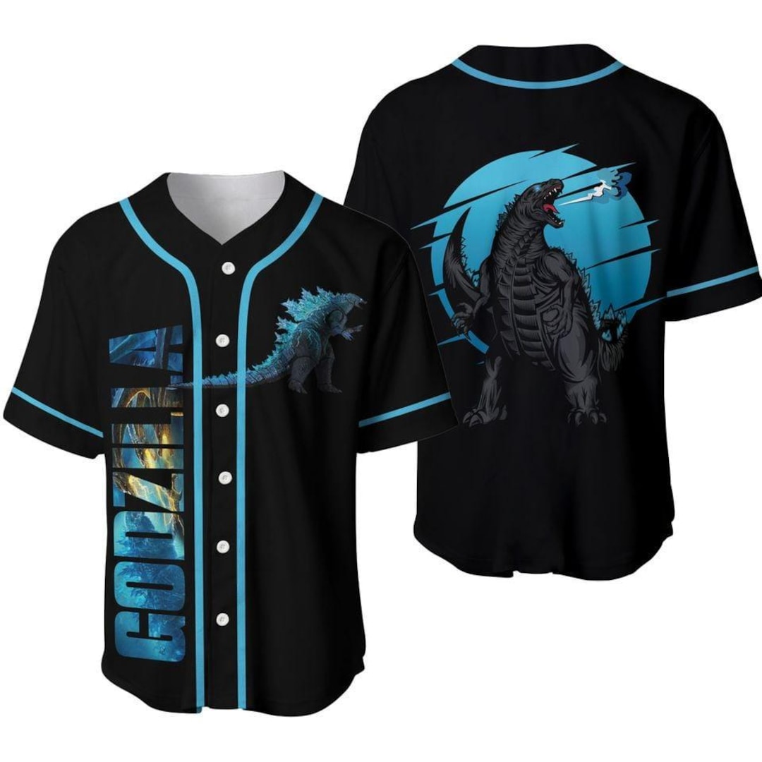 Movie Monster Jersey, Godzilla Baseball Shirt, Funny Godzilla Shirt ...