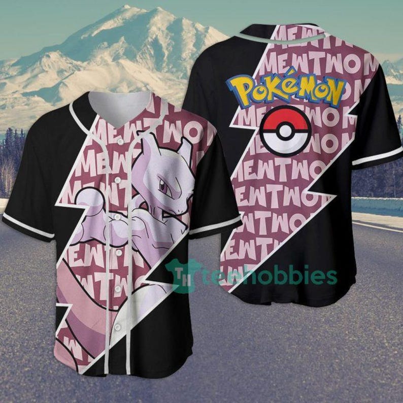 Personalized Mewtwo Pokemon Baseball Jersey, Mewtwo Anime Baseball ...