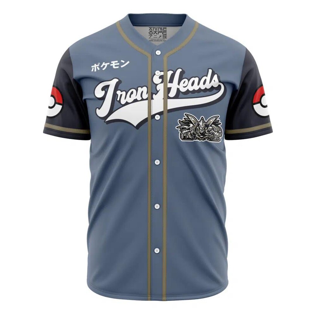Iron Heads Steel Type Pokemon Baseball Jersey, Anime Baseball Jersey ...
