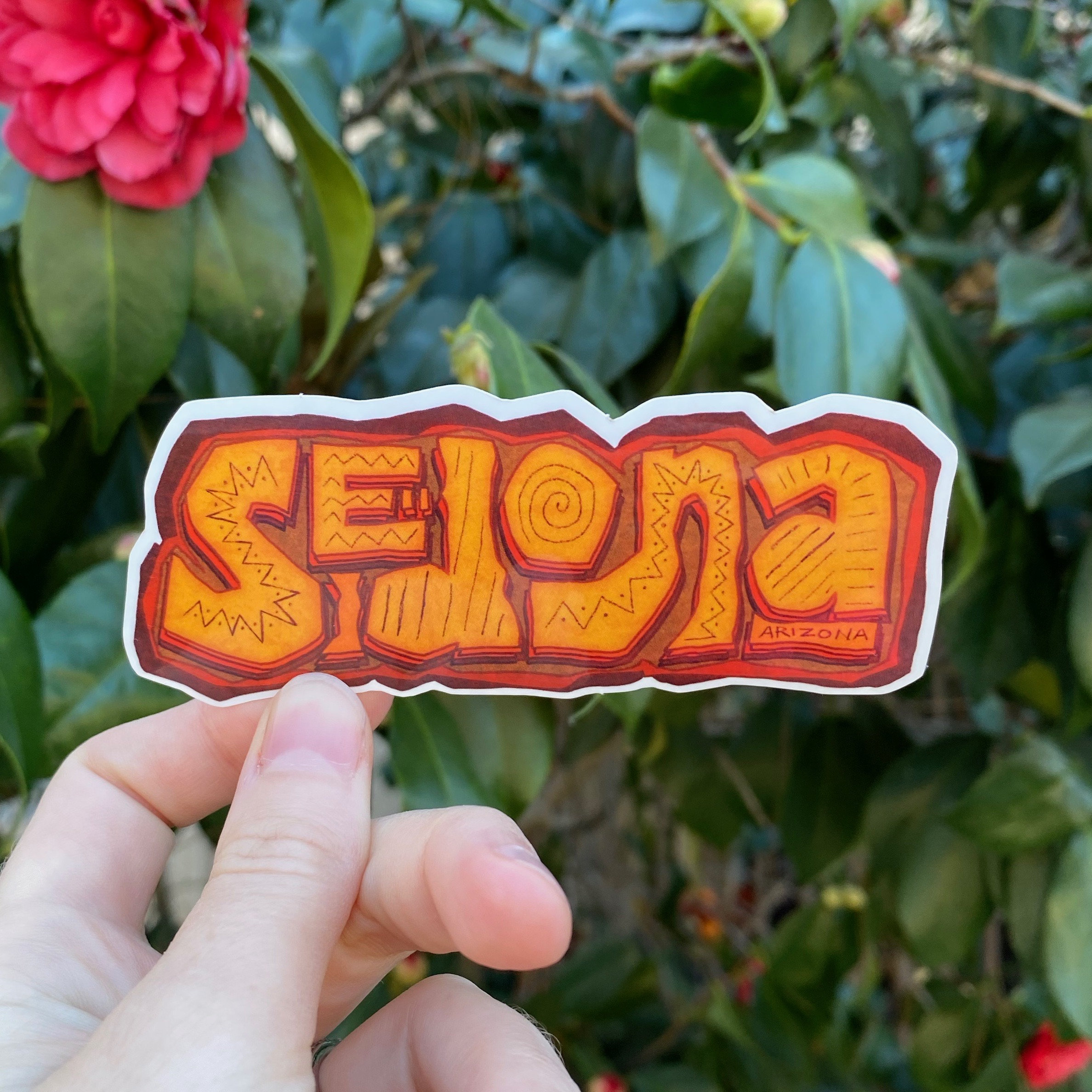 Sedona Arizona Vinyl Sticker for Water Bottle, Laptop, Notebook, Car ...