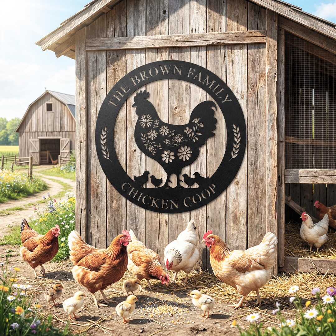 Cutsom Metal Chicken Coop Sign,hen House Decor, Hen House Metal Sign ...
