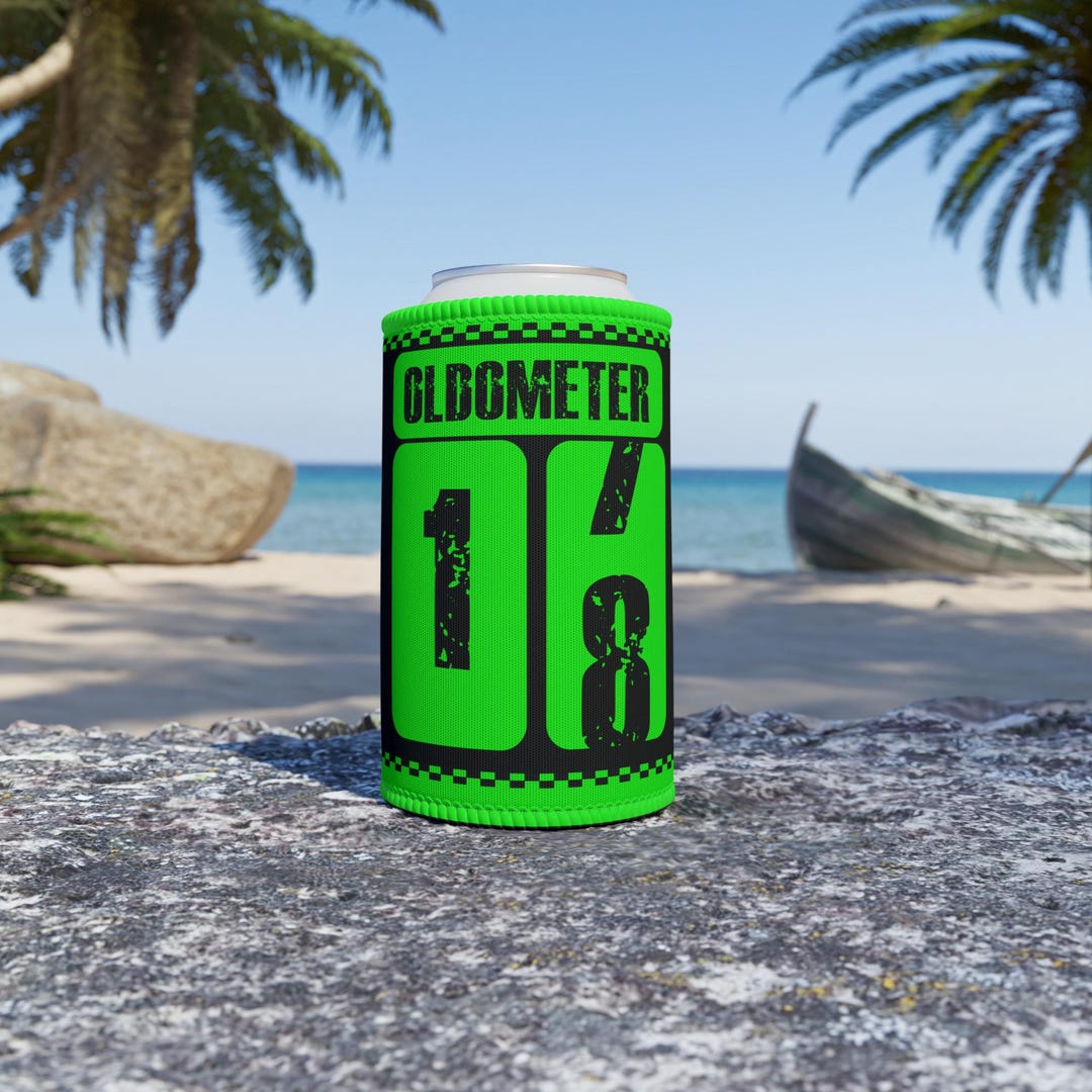 Personalized Odometer Birthday Stubby Cooler | Milestone Neoprene Can ...