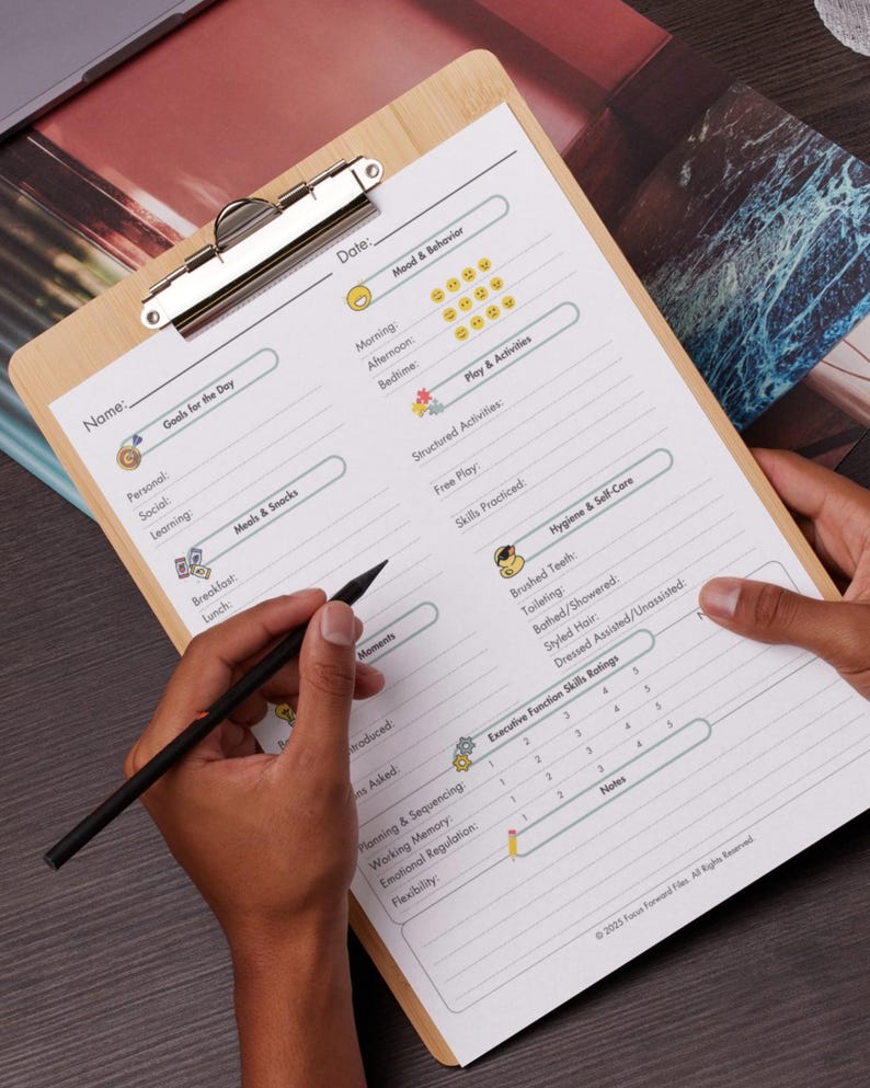 Executive Function Nanny Log – Printable Daily Childcare Tracker for ...