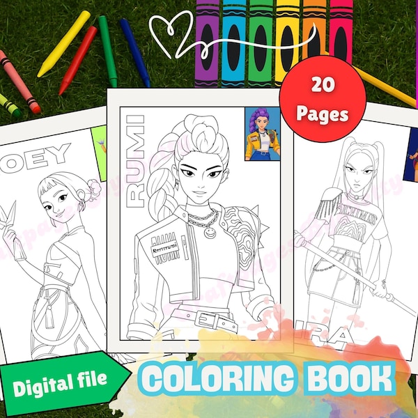 Kpop Demon Hunters Coloring Pages - Etsy