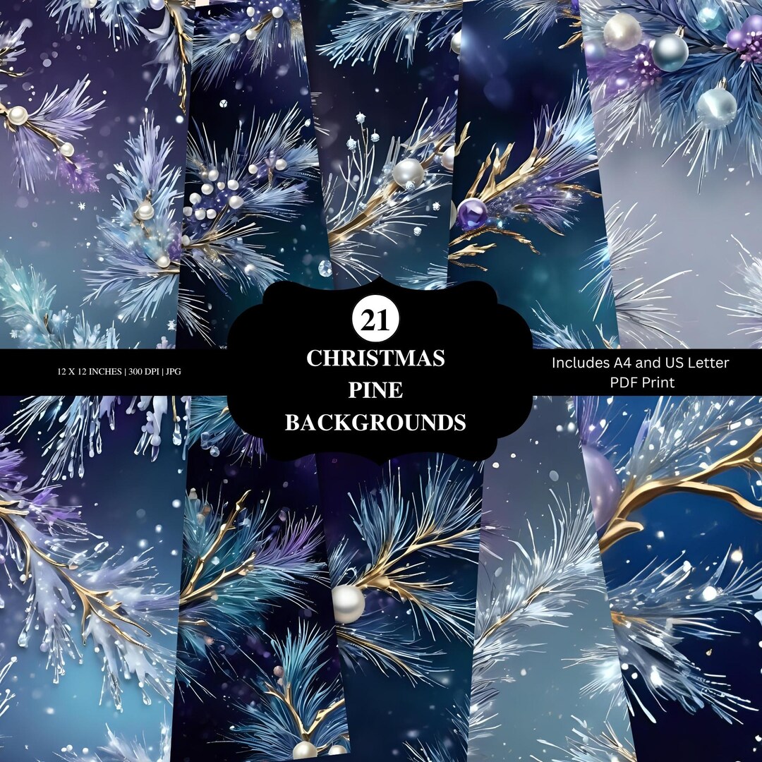 Christmas Pine Junk Journal Pages A4 US Letter Snowy Winter Ephemera ...