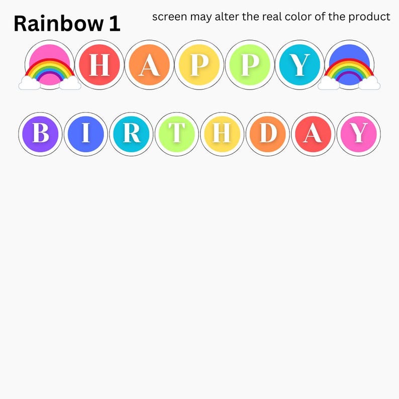 Happy Birthday Party Flags — Bright Rainbow Banner for Kids, Garland ...
