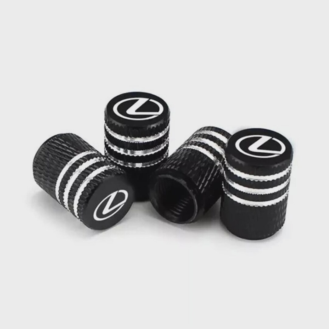 4x Lexus Tire Valve Stem Caps Set for Car Truck Universal Fitting Black ...