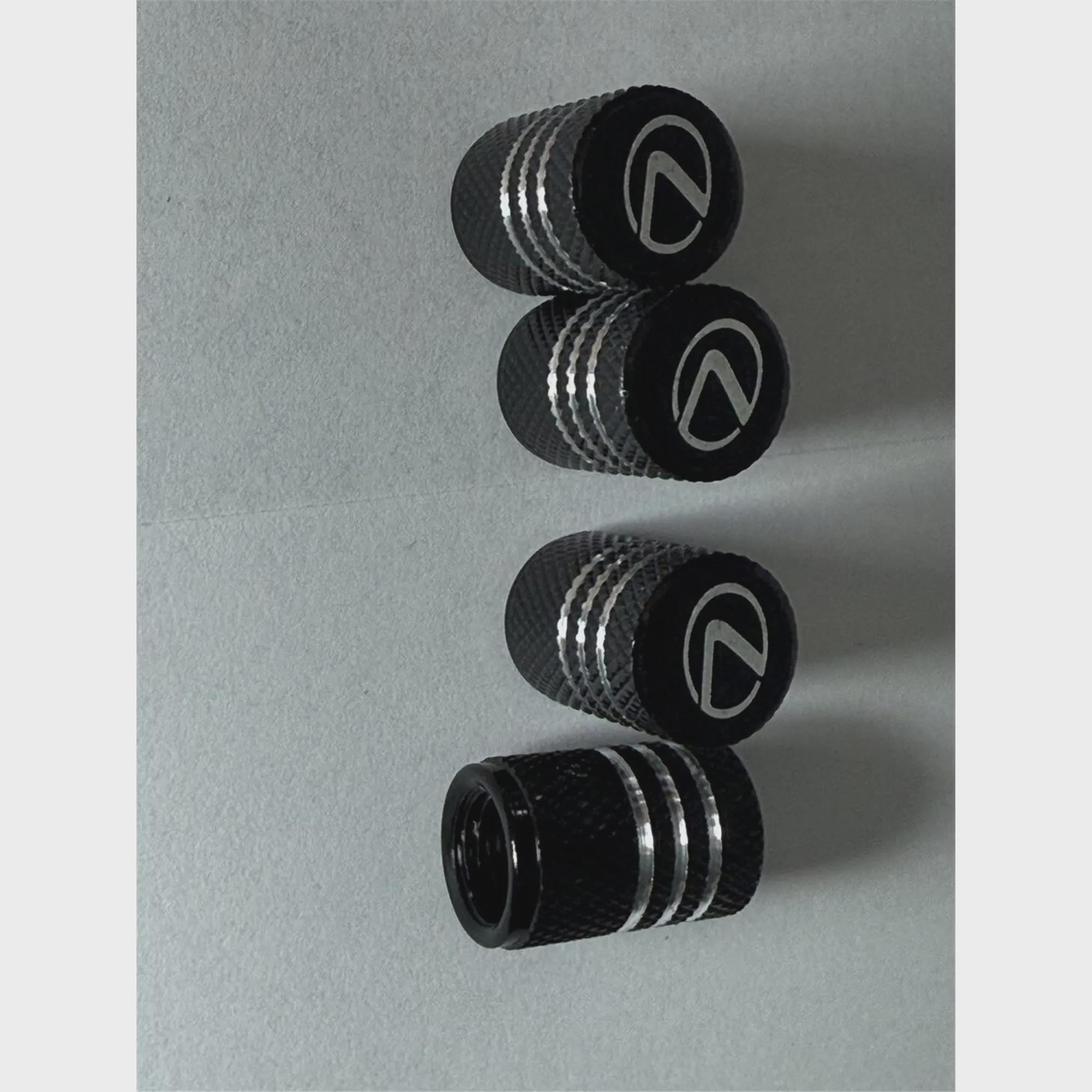 4x Lexus Tire Valve Stem Caps Set for Car Truck Universal Fitting Black ...