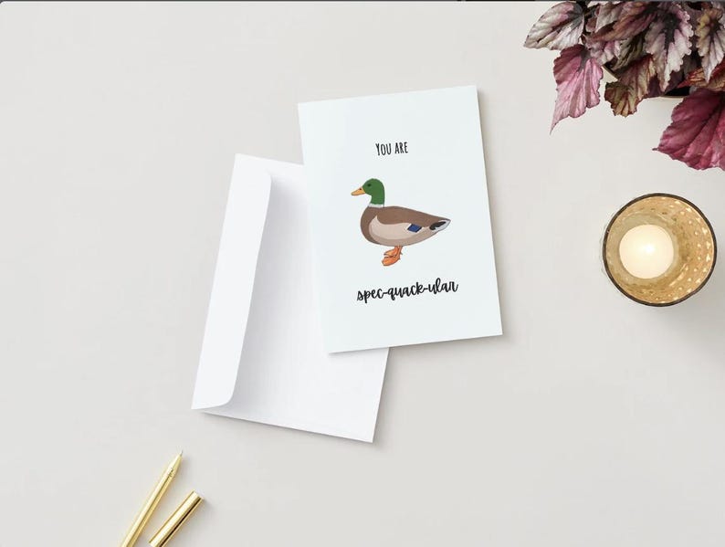 Funny Duck Pun Greeting Card: You Are Spec-quack-ular - Etsy