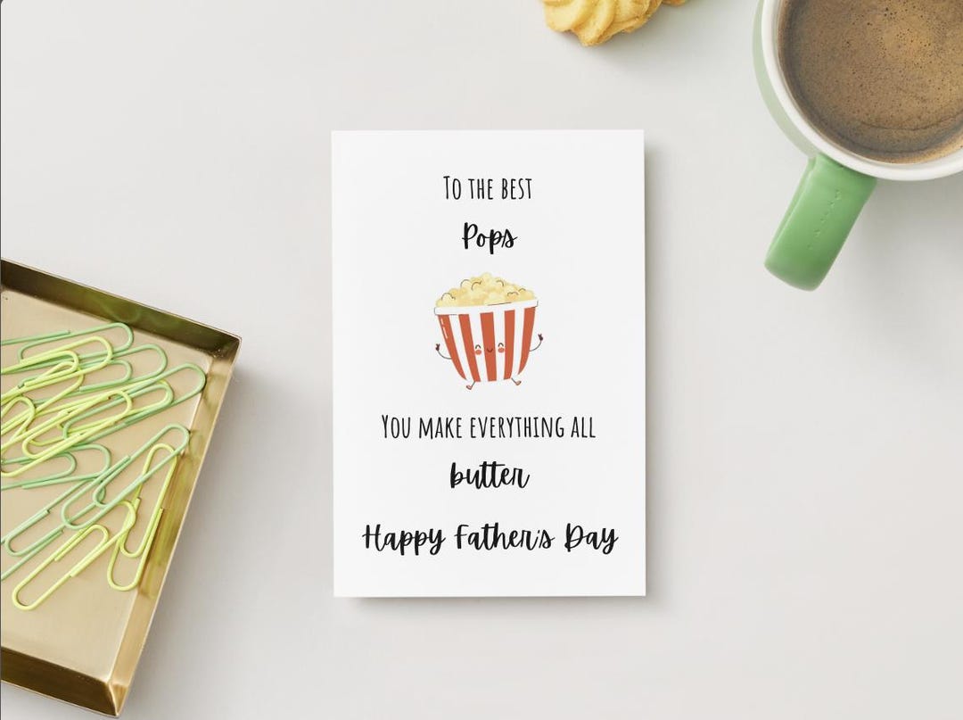 Best Pops Father's Day Card – Popcorn Pun Card - Etsy