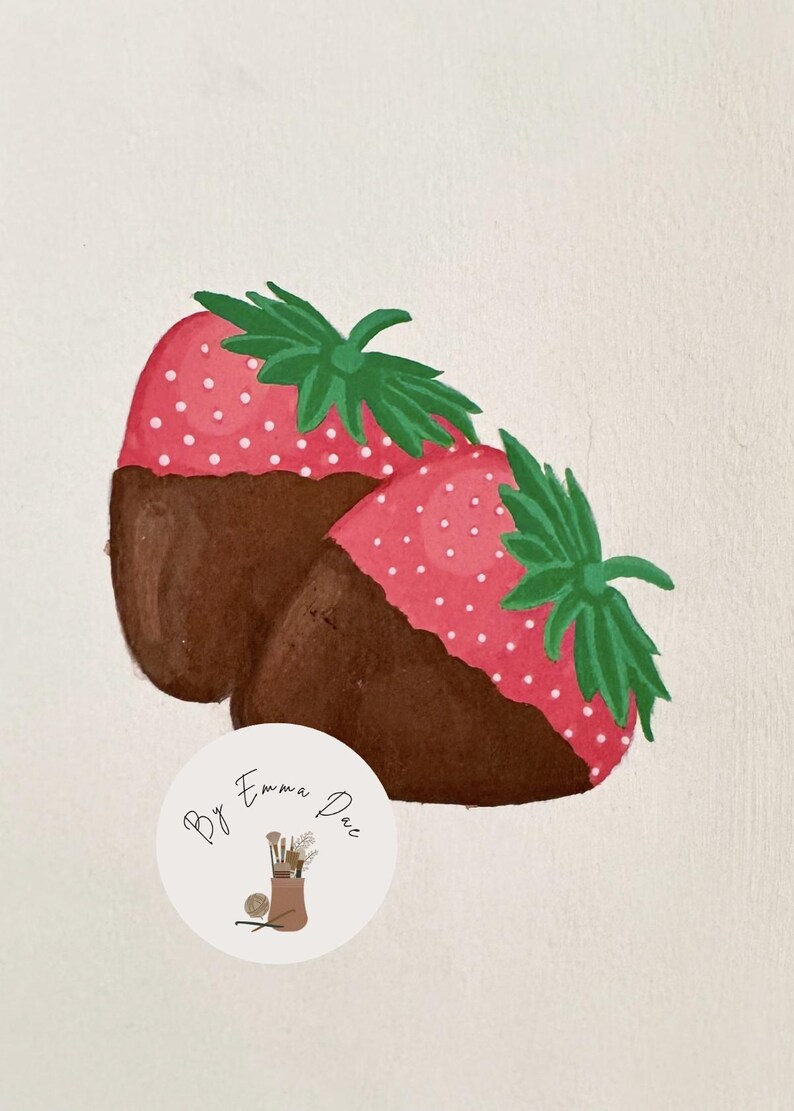 Chocolate Covered Strawberries Printable Wall Art | Valentine’s Day ...