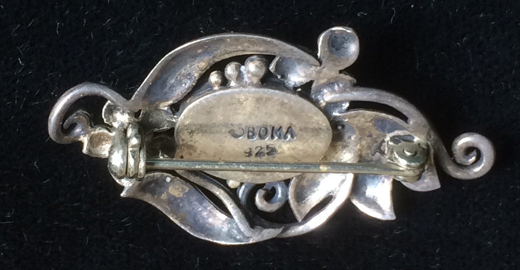 BOMA Signed Vintage Sterling Silver and Amber Pin/brooch - Etsy