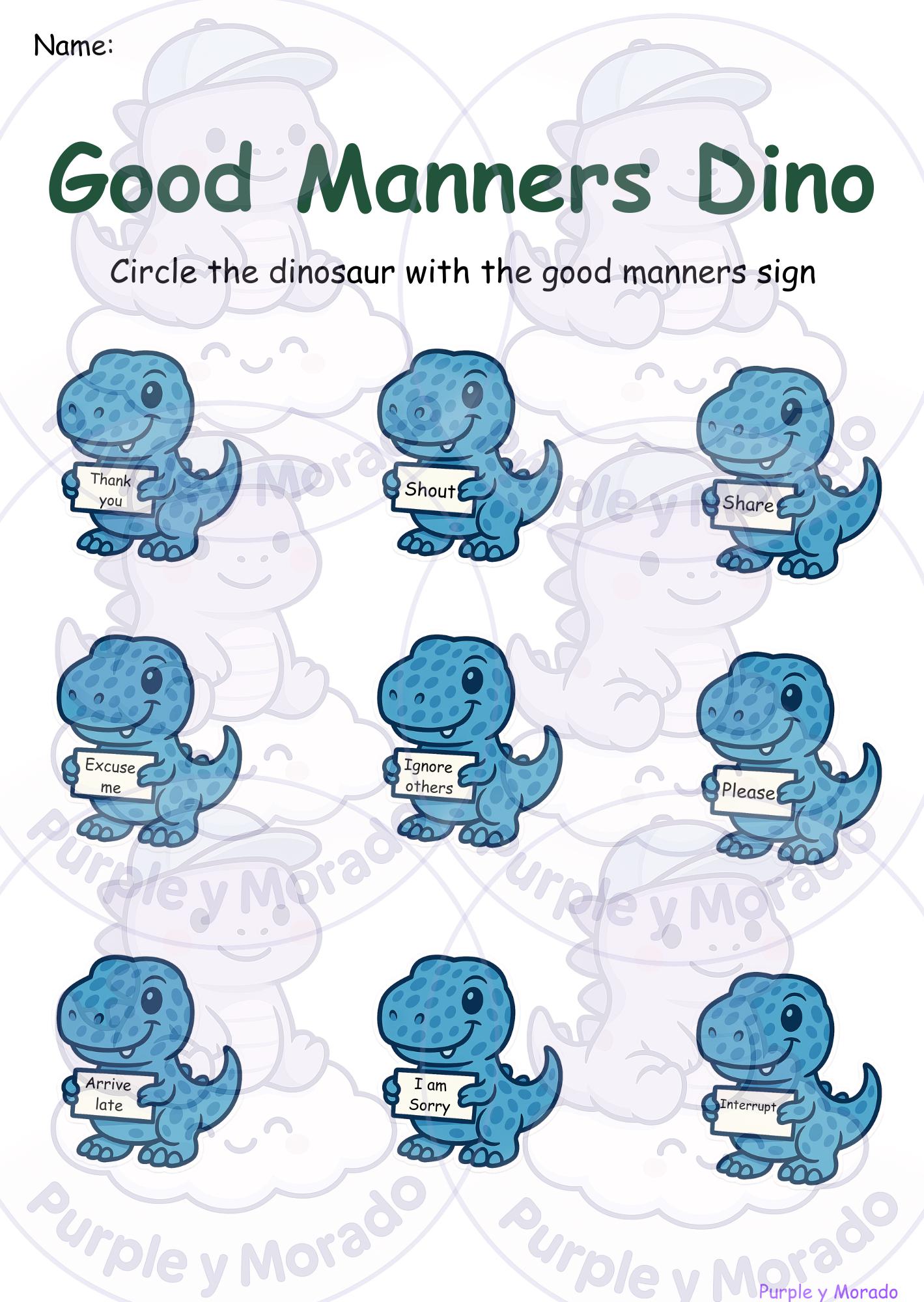6 Dino Manners – Learn Good Habits With Friendly Dinosaurs! Good ...
