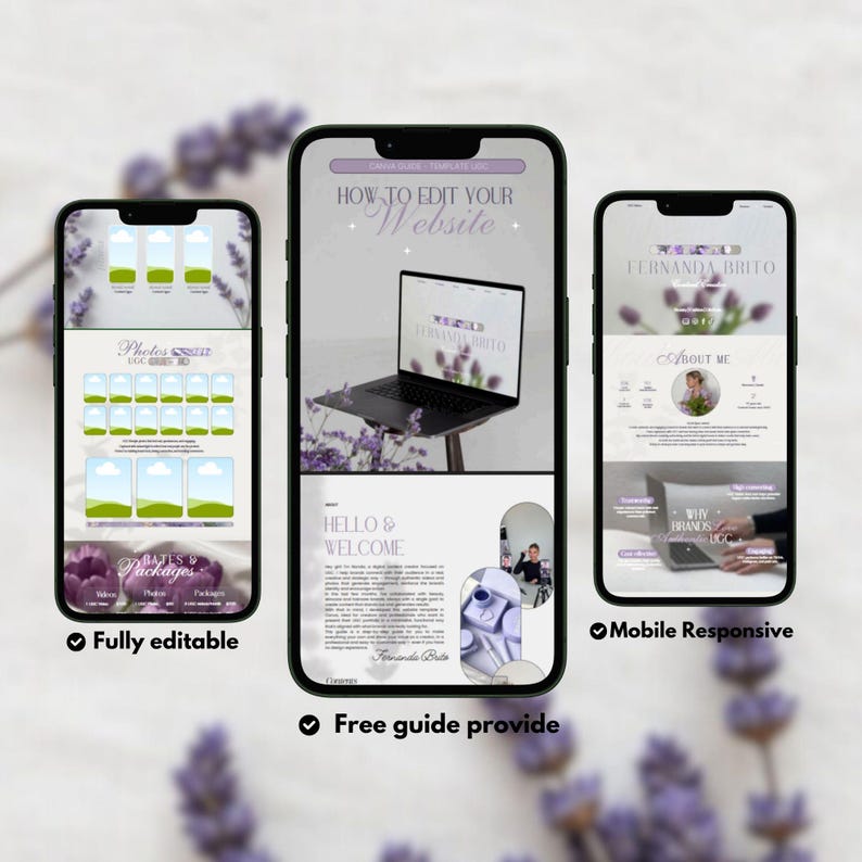 Floral UGC Portfolio Template: Editable Canva Website (instant Download ...
