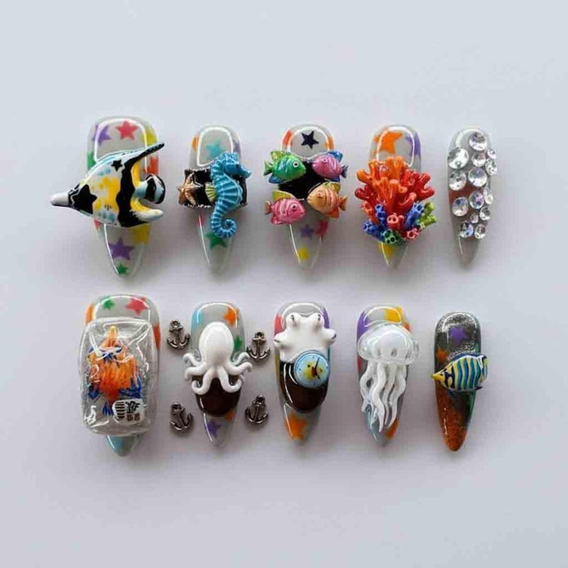 Octopus Nails - Etsy