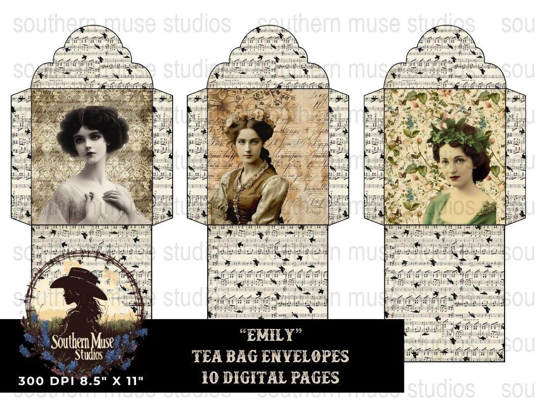 Emily Tea Bag Envelopes, Digital Download, Printable Envelopes ...