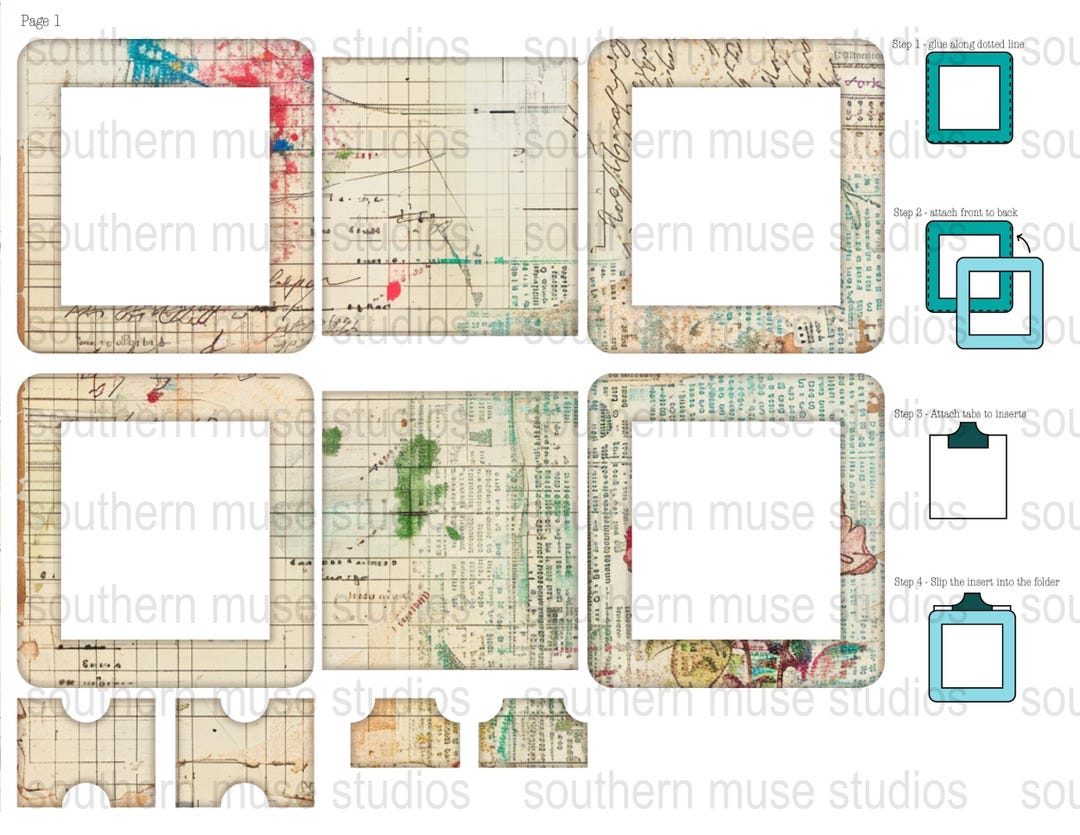 Digital Specimen Slides for Junk Journals, Vintage Scrapbook Frames ...