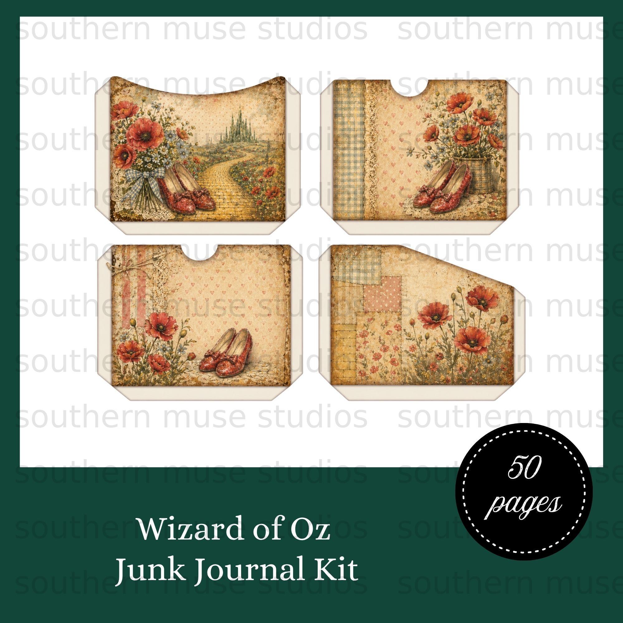 Wizard of Oz Journal Kit Digital Ephemera Printable Vintage Scrapbook ...