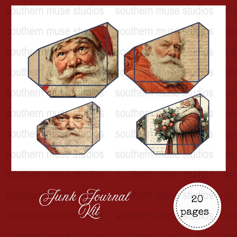 Letters to Santa Junk Journal Kit, Digital Papers, Christmas Ephemera ...