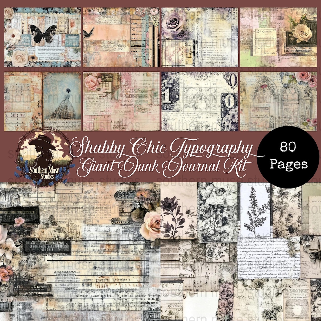 Giant Junk Journal Kit, Digital Papers, Printable Ephemera, Collage ...