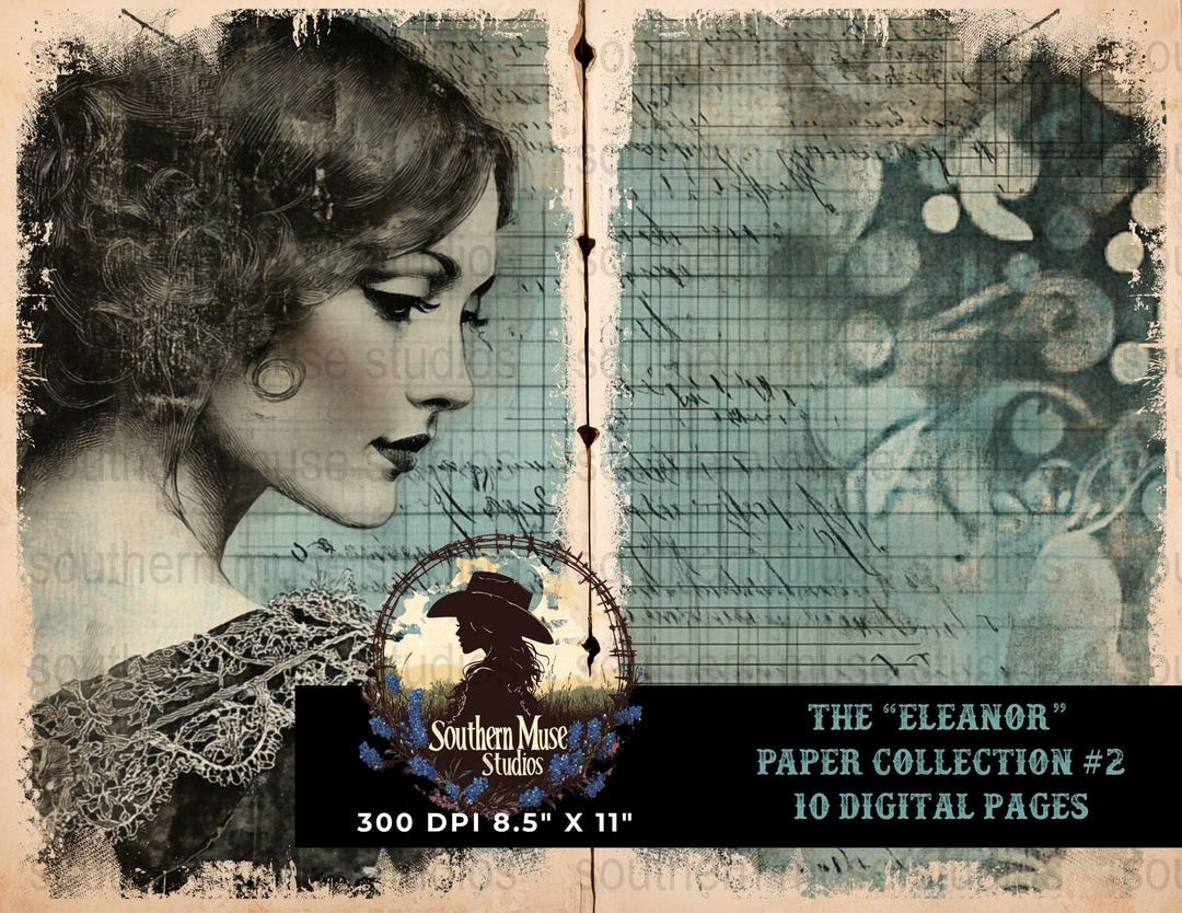 Eleanor Digital Paper #1 Elegant Woman, Vintage Ephemera, Scrapbook ...