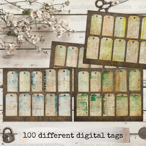 Antique Ledger Tag Kit, Vintage Printable Tags, Scrapbook Ephemera ...