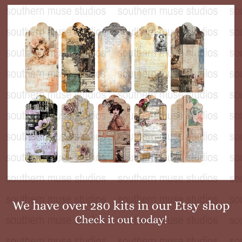 Giant Junk Journal Kit, Digital Papers, Printable Ephemera, Collage ...