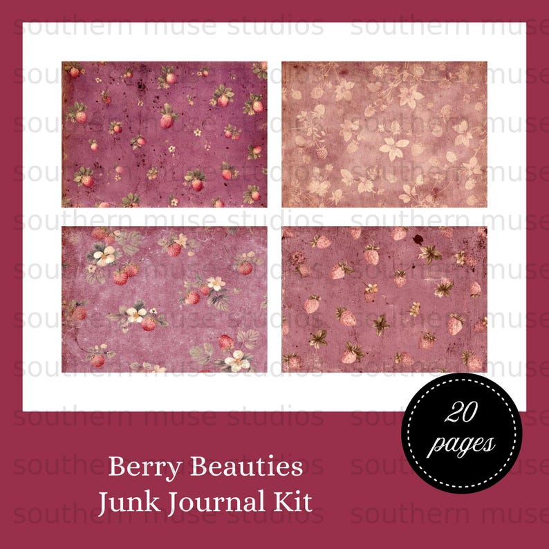 Berry Beauties Junk Journal Kit, Digital Download, Vintage Women ...