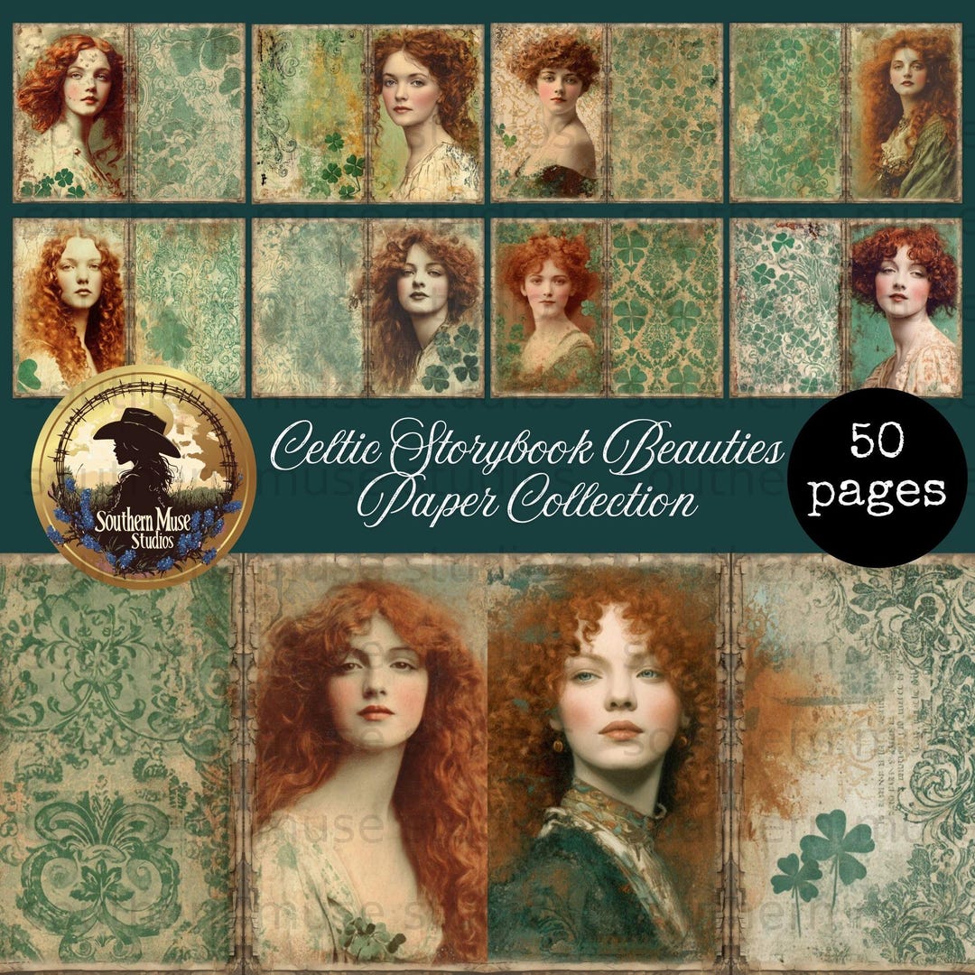Celtic Beauties Digital Papers, Irish Storybook, Junk Journal Kit ...