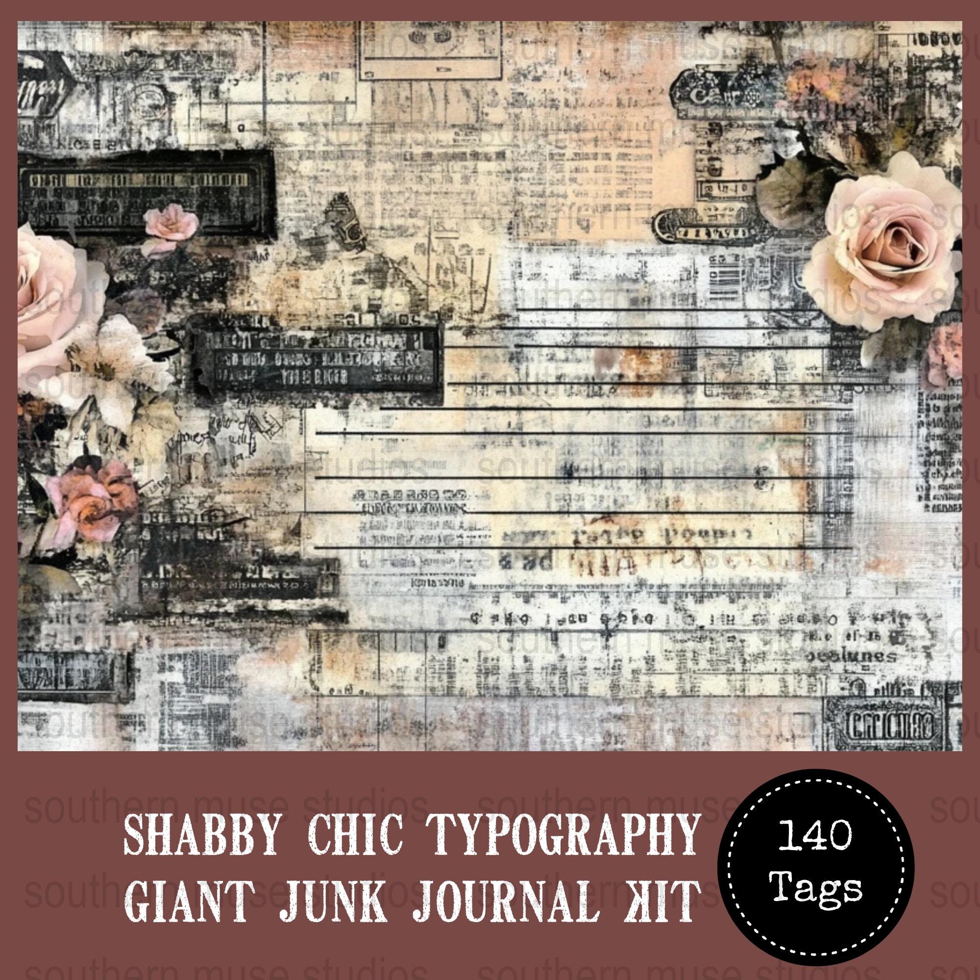 Giant Junk Journal Kit, Digital Papers, Printable Ephemera, Collage ...