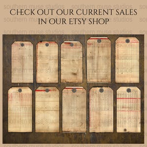 Antique Ledger Tag Kit, Vintage Printable Tags, Scrapbook Ephemera ...