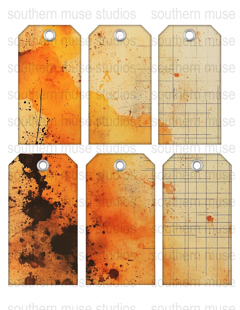 10 Fall Junk Journal Tag Paper, 300 DPI Printable Tags, Autumn Paper ...