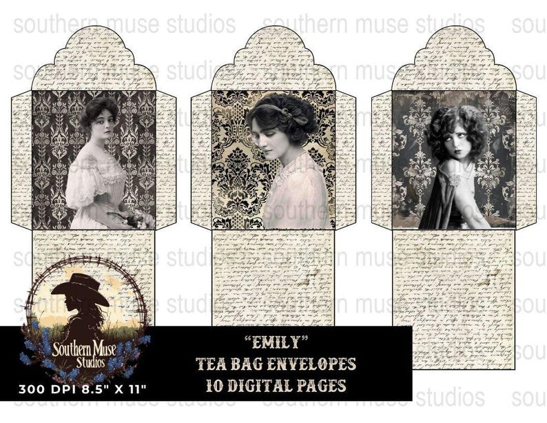Emily Tea Bag Envelopes, Digital Download, Printable Envelopes ...