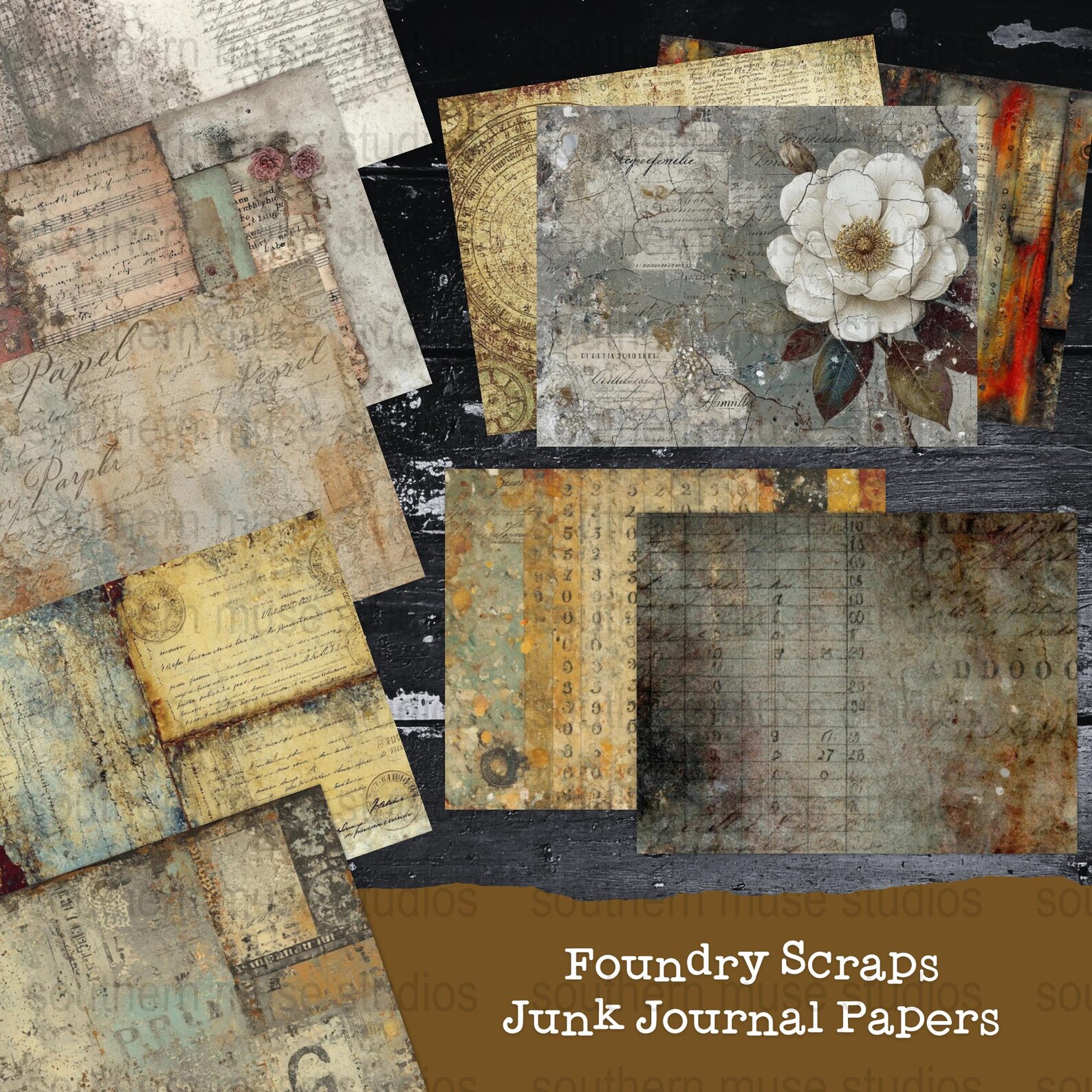 50 Junk Journal Digital Paper Pack, Vintage Scrapbook, Ephemera Pages ...