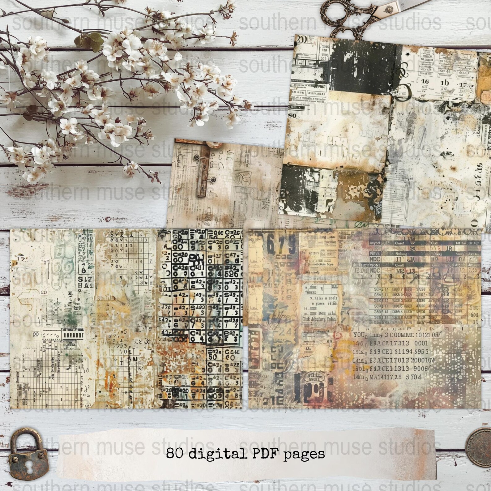 Massive Junk Journal Kit Digital, Typography Ephemera Collection ...