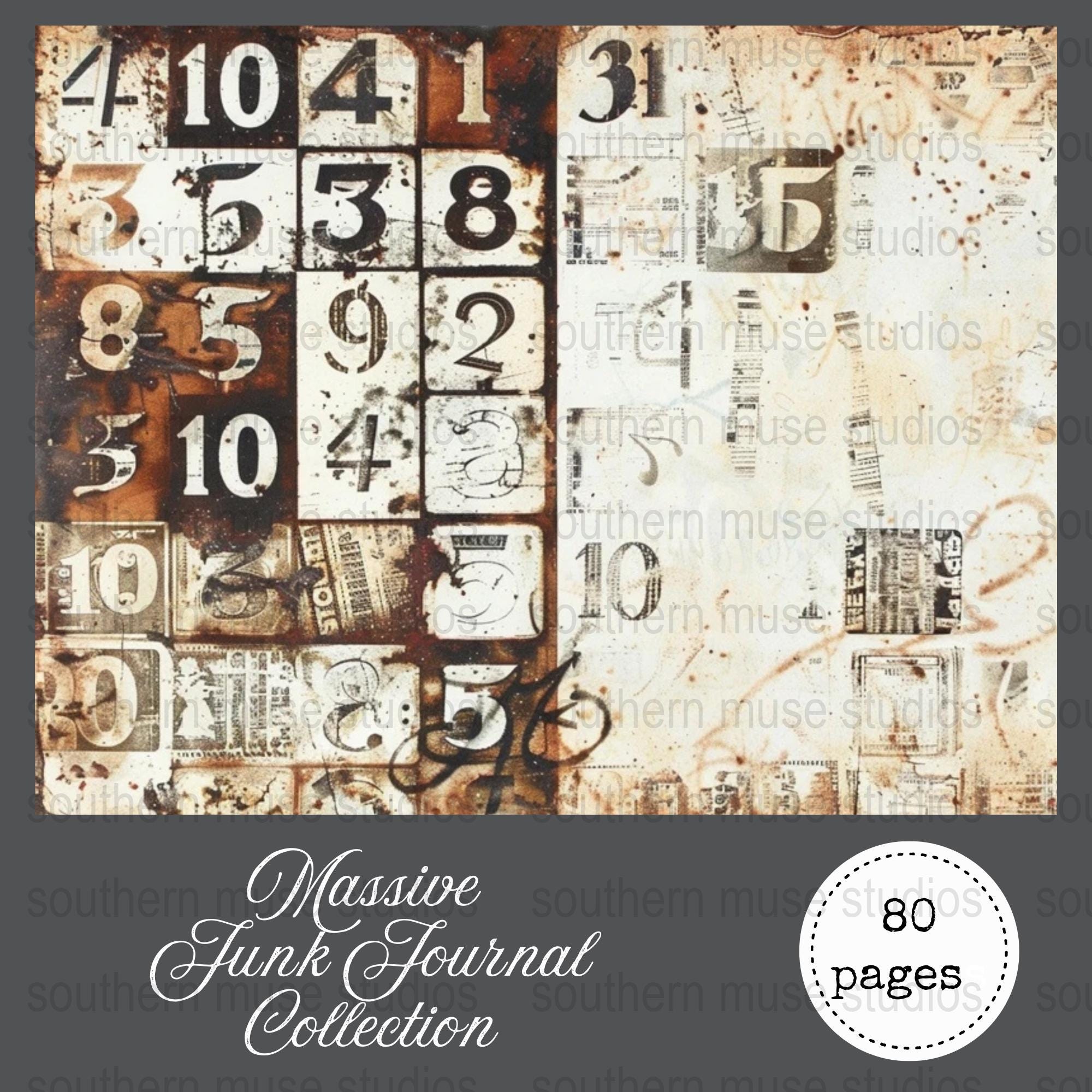 Massive Junk Journal Kit Digital, Typography Ephemera Collection ...