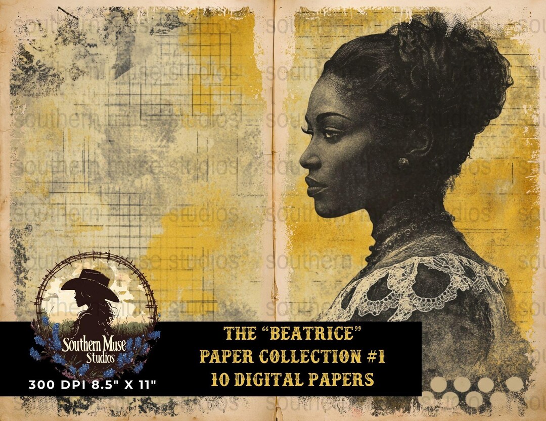 Digital Paper, African American Woman, Vintage Portrait, Scrapbook ...