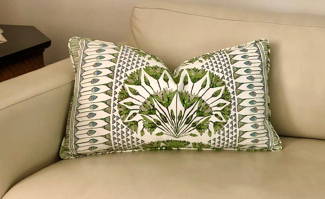 Anna French Cairo in Green Designer Pillow Cover With or - Etsy