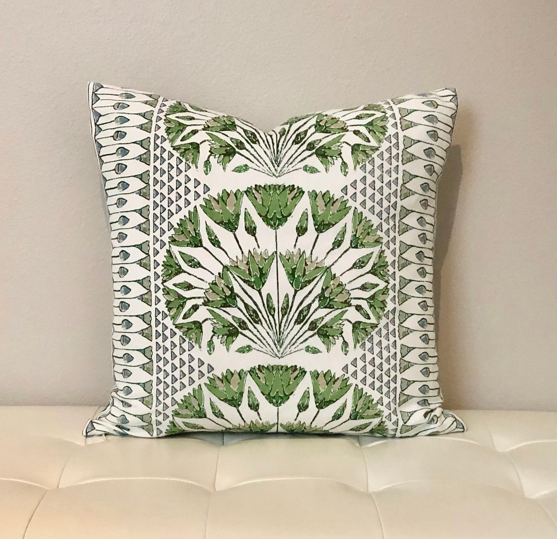 Anna French Cairo in Green Designer Pillow Cover With or - Etsy