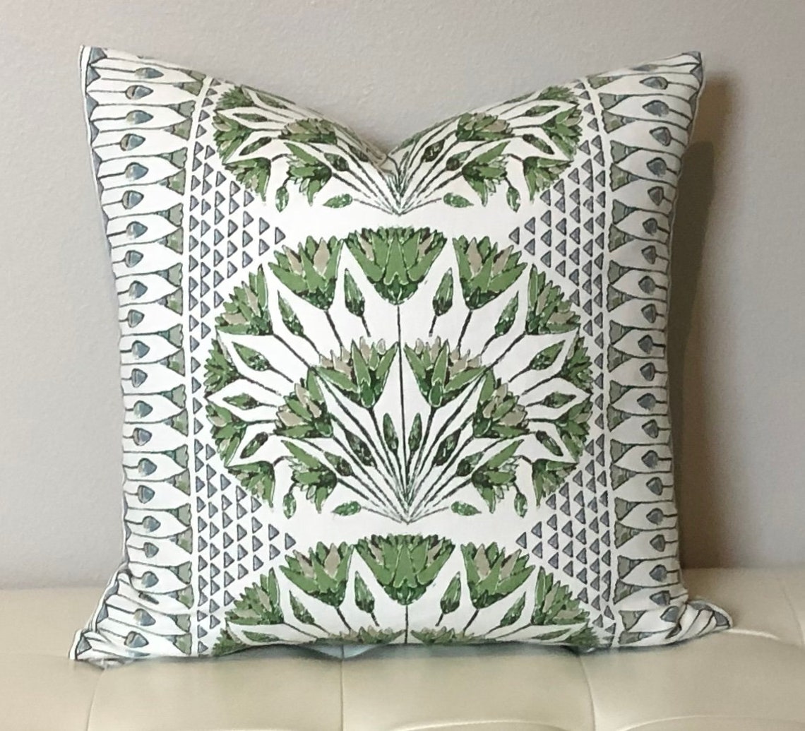 Anna French Cairo in Green Designer Pillow Cover With or - Etsy
