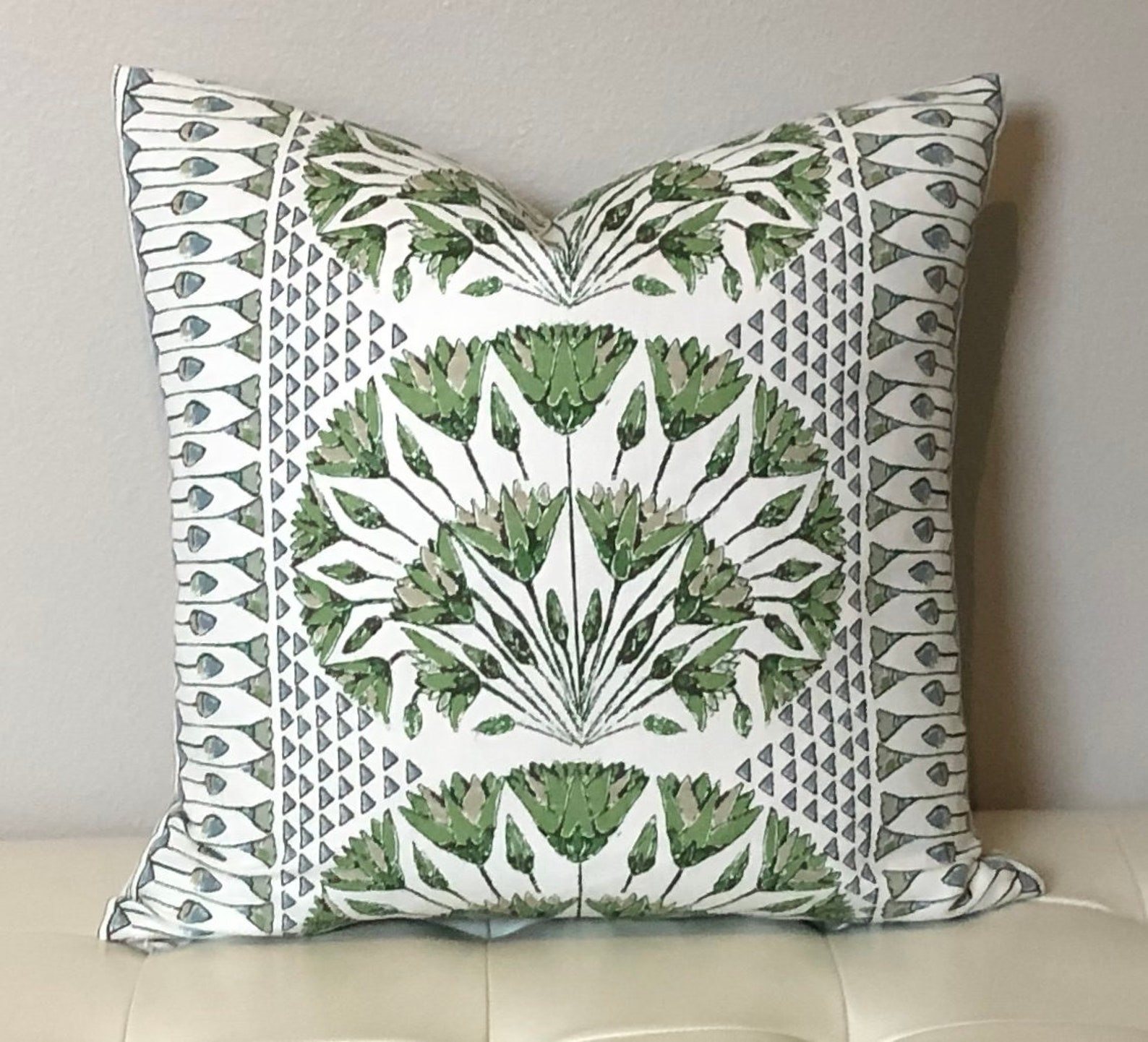 Anna French Cairo in Green Designer Pillow Cover With or - Etsy