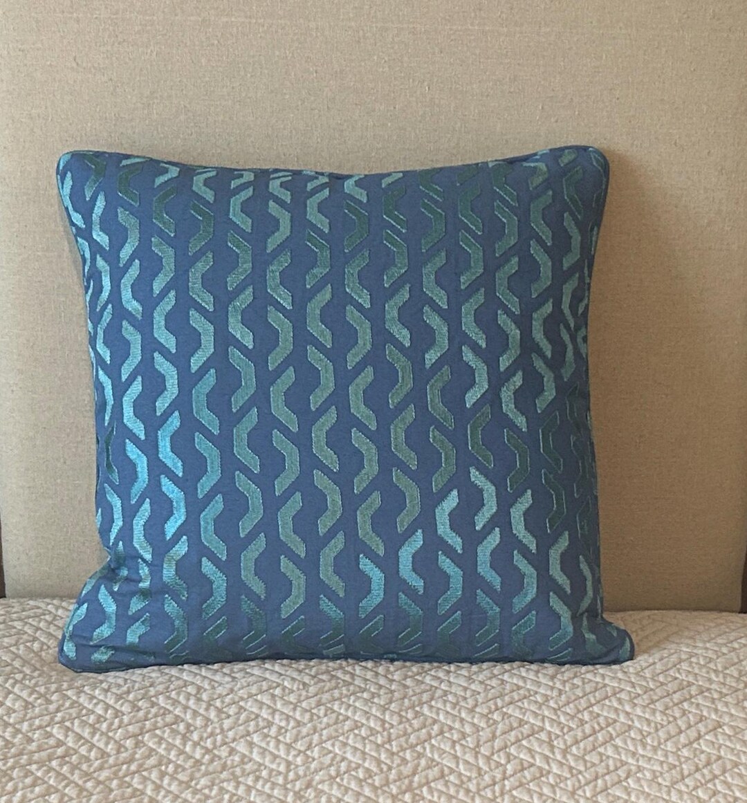 Thibaut Coronado Pillow Cover, Blue Green Geometric, Double Sided - Etsy