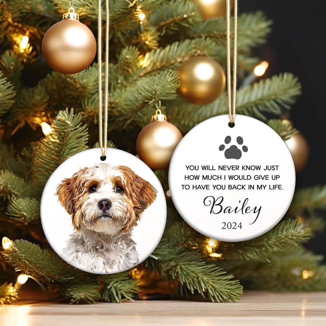 Custom Dog Ornament, Custom Pet Memorial Ornament, Custom Pet Photo ...