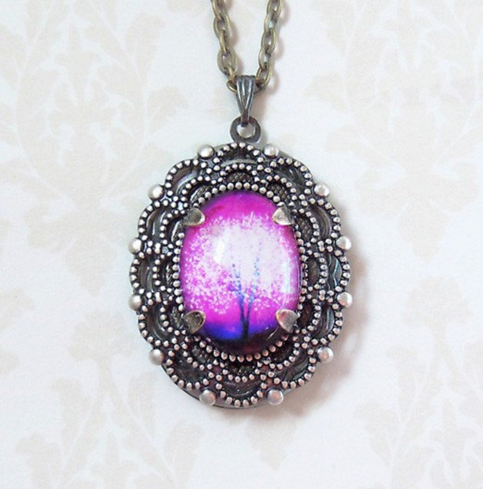 Violet Daze small Wearable Art Locket Tree Locket.purple.christmas Gift ...