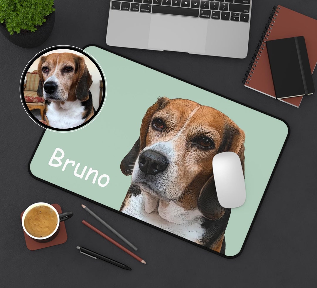 Personalized Pet Desk Mat, Custom Name Dog Cat, Coworker Gift Idea ...
