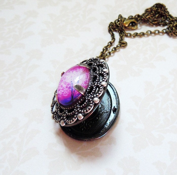 Violet Daze small Wearable Art Locket Tree Locket.purple.christmas Gift ...