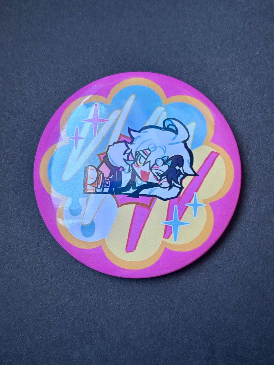Ree Mochi Donut Kawaii Dessert Badge Button Dessert / Holo Lights 58mm ...