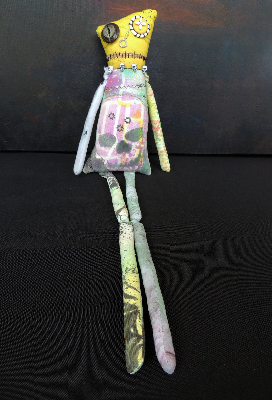 Becca Bones Creepy Cute Zombie Art Doll Monster With Skulls OOAK Hand ...