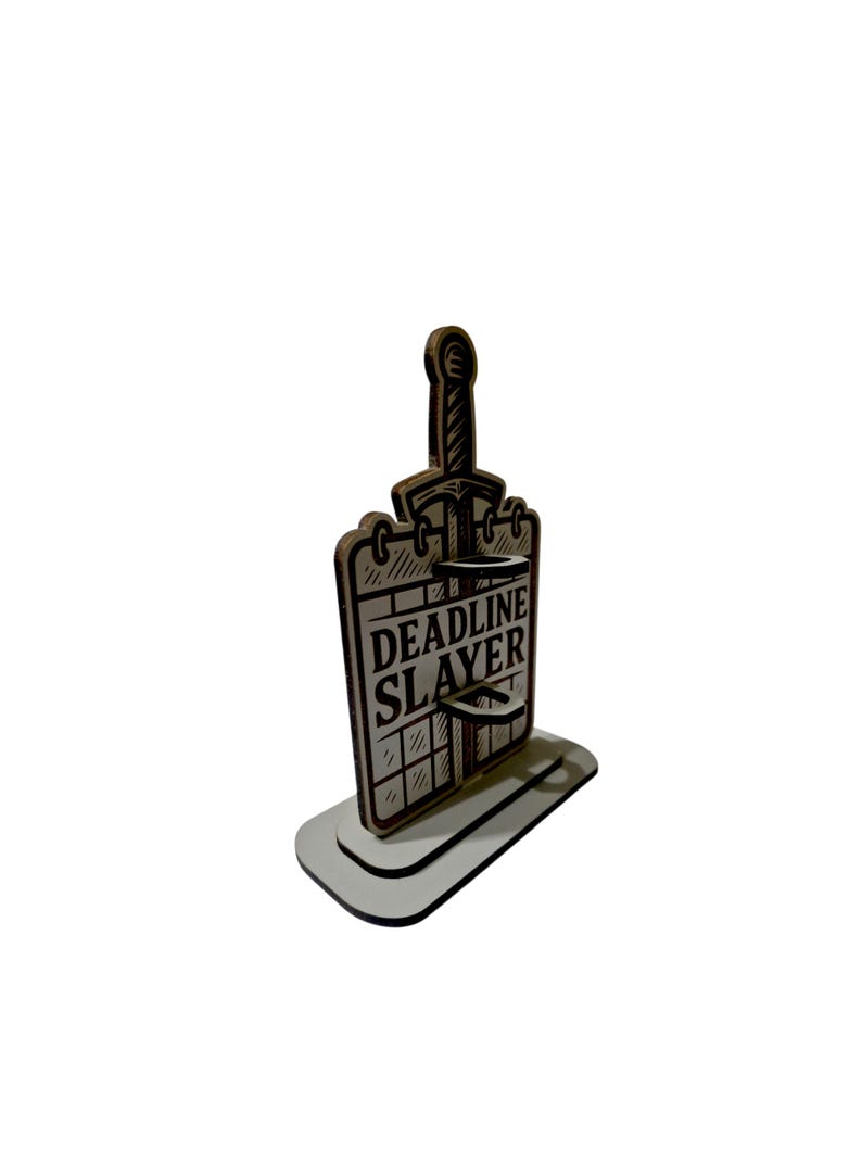 Deadline Slayer Pen Holder Laser Cut File (svg, Dxf, Cdr, Ai, Pdf) - Etsy